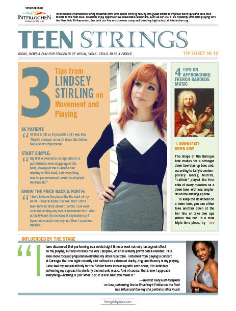 Teen Strings Tip Sheet #10: 3 Tips from Lindsey Stirling on Movement a – Strings Magazine