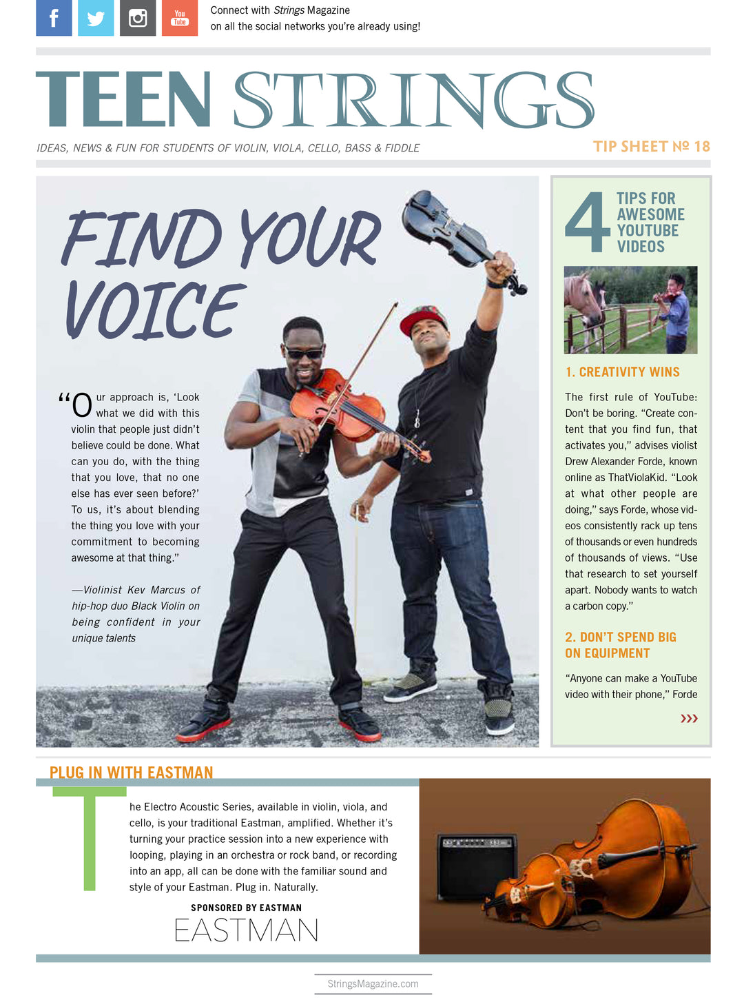 Teen Strings Tip Sheet #18: Tips for Awesome YouTube Videos – Strings ...