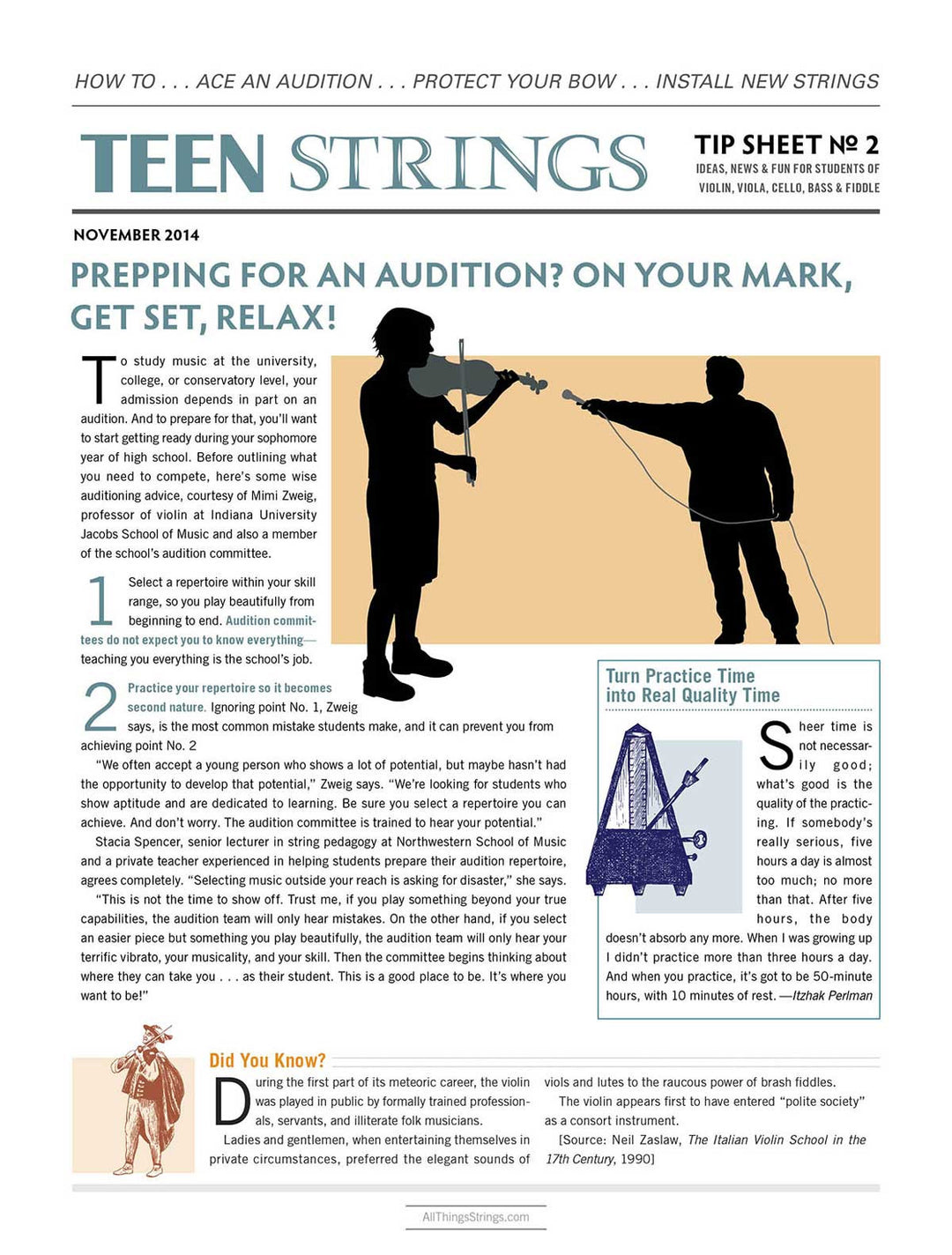 Teen Strings Tip Sheet #2: How to Ace an Audition – Strings Magazine